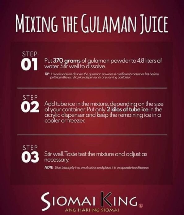 How to Mix Gulaman Juice by Siomai King | Siomai King Franchising