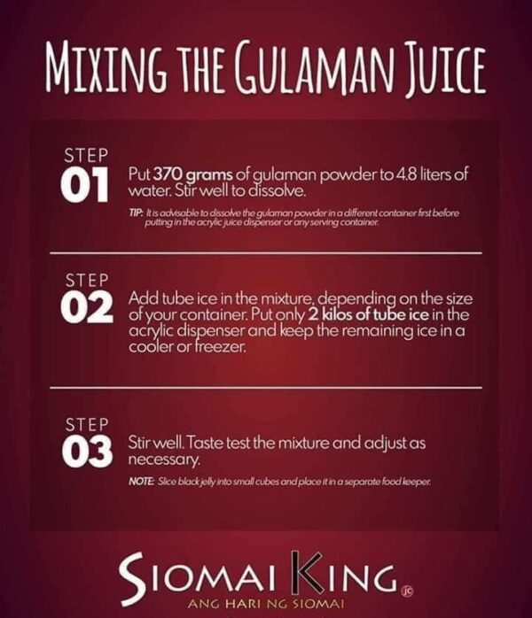 How to Mix Gulaman Juice | Siomai King Franchising